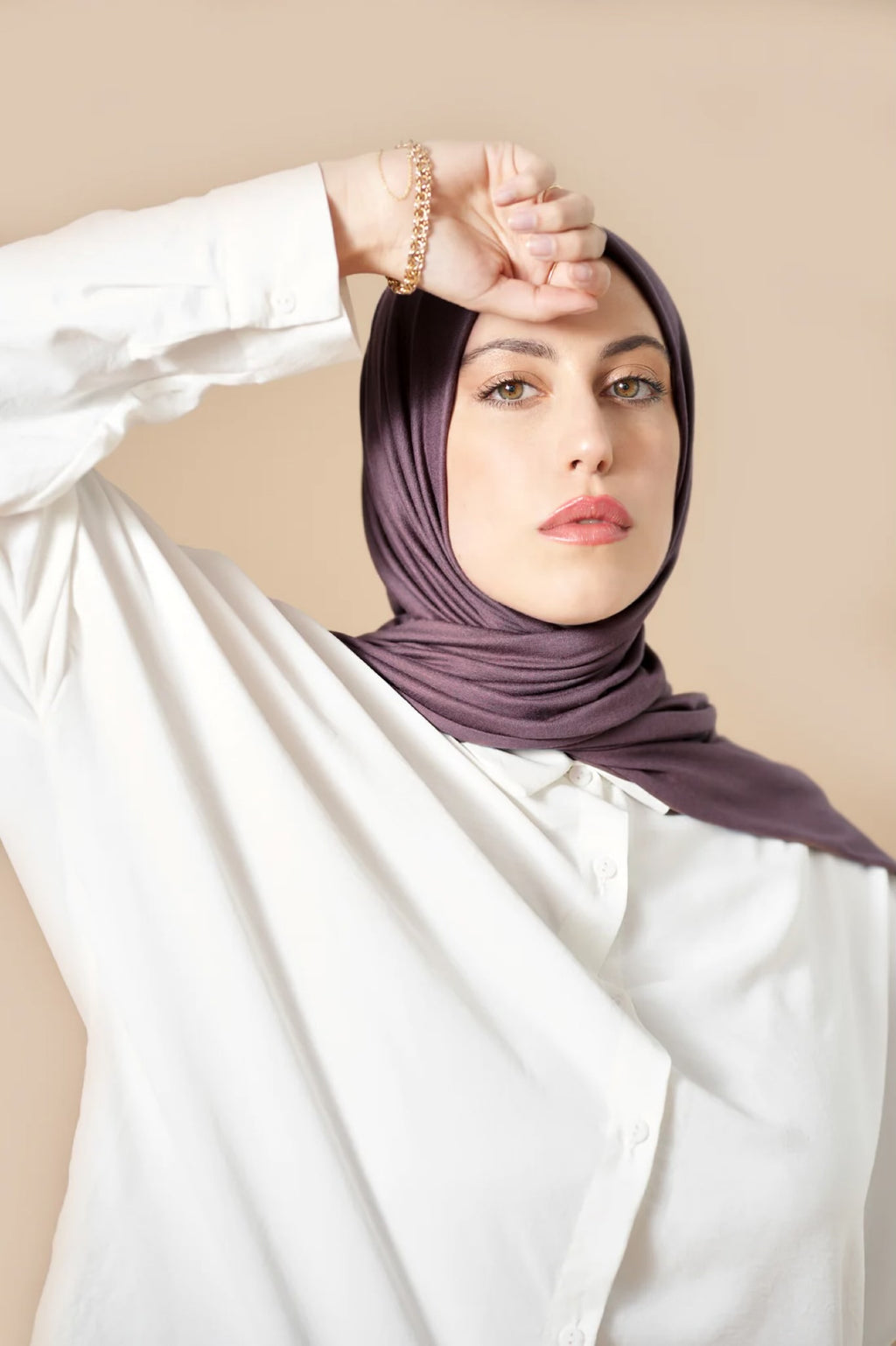 Hijab Jersey Luxury Mauve – AYNA DESIGN