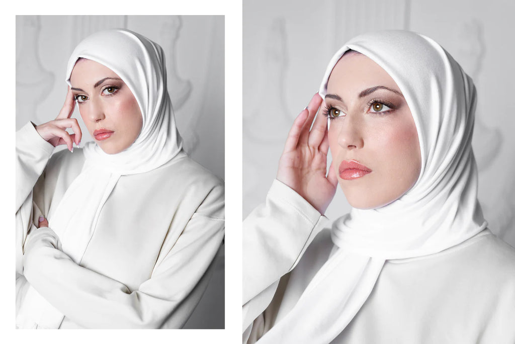 Hijab Jersey Luxury Blanco – AYNA DESIGN